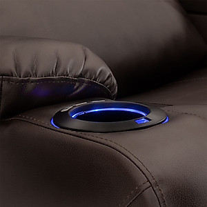 RecPro Charles 58" Powered Double RV Wall Hugger Recliner Sofa RV Loveseat with Upgraded 2023 Fabric (Chestnut)