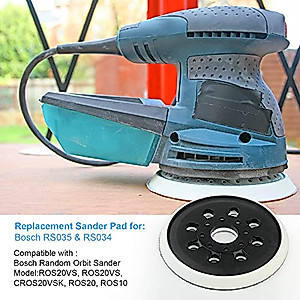 5 Inch Hook & Loop Replacement Orbital Sander Backing Pad for Bosch RS034 RS035 Compatible with Bosch Models ROS10 ROS20 ROS20VS ROS20VSC ROS20VSK (3 Pack)