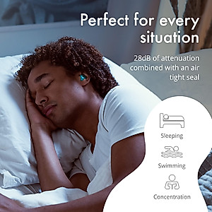 Alpine SoftSilicone Moldable Silicone Putty Ear Plugs - Noise Reducing Earplugs for Sleeping, Swimming, & Concentrating - Comfortable Snoring Solution - 28dB - 12 Pack