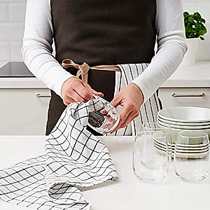 Ikea RINNIG Tea-Towel, White/Dark Gray/Patterned, 18x24 (45x60 cm)