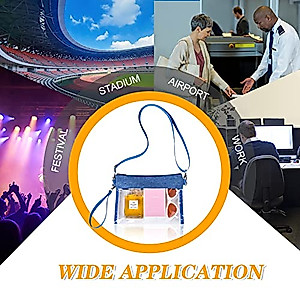 USPECLARE Clear Crossbody Purse Bag Stadium Approved Clear Tote Bag for Work Concert Sports(Blue)