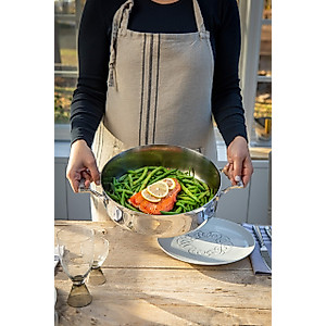 SAVEUR SELECTS 8-piece Tri-ply Stainless Steel Cookware Set, 5 Essential Pots and Pans, 3 Interchangeable Lids, Induction-ready, Dishwasher Safe, Voyage Series