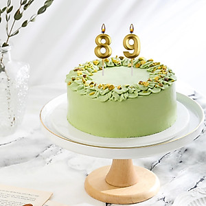 AOOLADA 89th 98th Birthday Candles, Gold 98 89 Year Old Number Birthday Candles, Birthday Party Decorations Cake Topper Gifts for Men Women