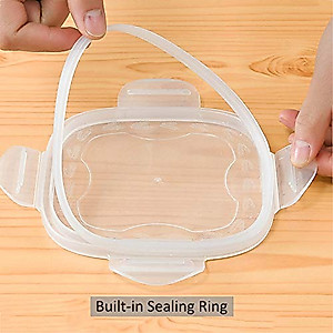 AIKENR Airtight Food Storage Container, Clear Kitchen Cereal Storage Containers with Airtight Food Lids and Compartments Ideal for Cereal Candy Snacks, 3L