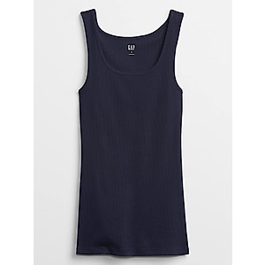 GAP Womens Ribbed Tank Top Cami, Navy Uniform, Small US