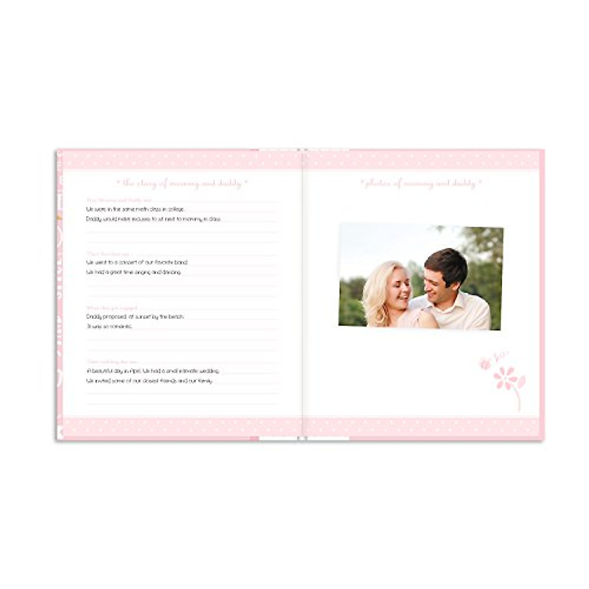 Lil Peach First 5 Years Dream Big Wordplay Baby Memory Book, Baby Keepsake Journal, Gift For New And Expecting Parents, 46 Fill In Pages, Pink