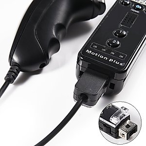 KIWITATA 2 Pack Wii Nunchuck Controllers, Nunchuk Remote Jostick Game Controller Replacement for Wii Wii U Video Game Console Black
