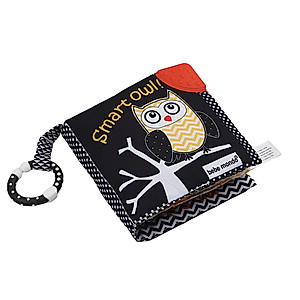 Touch and Feel Cloth Crinkle Books for Babies Infant, Baby Books Toys 0-3-6-12 Months, Christmas Shower Baby Gifts, High Contrast Toys,Teething Teethers, Tummy Time Mirror Toys for Boys and Girls-Owl