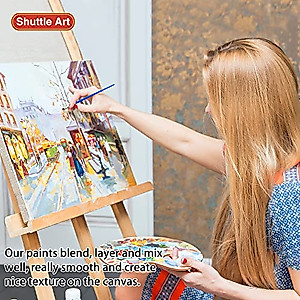 Shuttle Art Acrylic Paint Set, 15 x 12ml Tubes Artist Quality Non Toxic Rich Pigments Colors Perfect for Kids Adults Beginners Artists Painting on Canvas Wood Clay Fabric Ceramic Crafts
