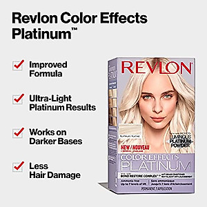 Revlon Permanent Hair Color, Permanent Hair Dye, Color Effects Highlighting Kit, Ammonia Free & Paraben Free, 60 Platinum, 8 Oz, (Pack of 1)