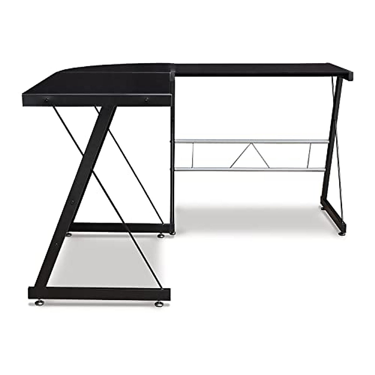 Signature Design by Ashley Mallistron Contemporary Home Office L-Shaped Computer Desk, Black