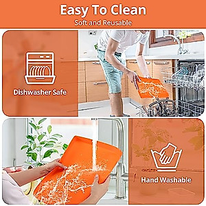 Griddle Mat Silicone for Blackstone 28 Inch Griddle, Food Grade Silicone Griddle Buddy Mat Cover, Heavy Duty Reusable Griddle Top Protector for All Season Outdoor, Extend Service Life - Orange