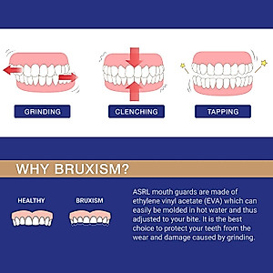ASRL Mouth Guard for Clenching Teeth at Night, Night Guards for Teeth Grinding (4 Pack, 2 Sizes)