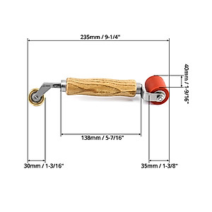 QWORK Seam Roller, 40mm Silicone Seam Roller with 6mm Brass Detail Penny Roller, Smoothing Seam Roller Tool for PVC/TPO/EPDM Single Ply Roofing Tape