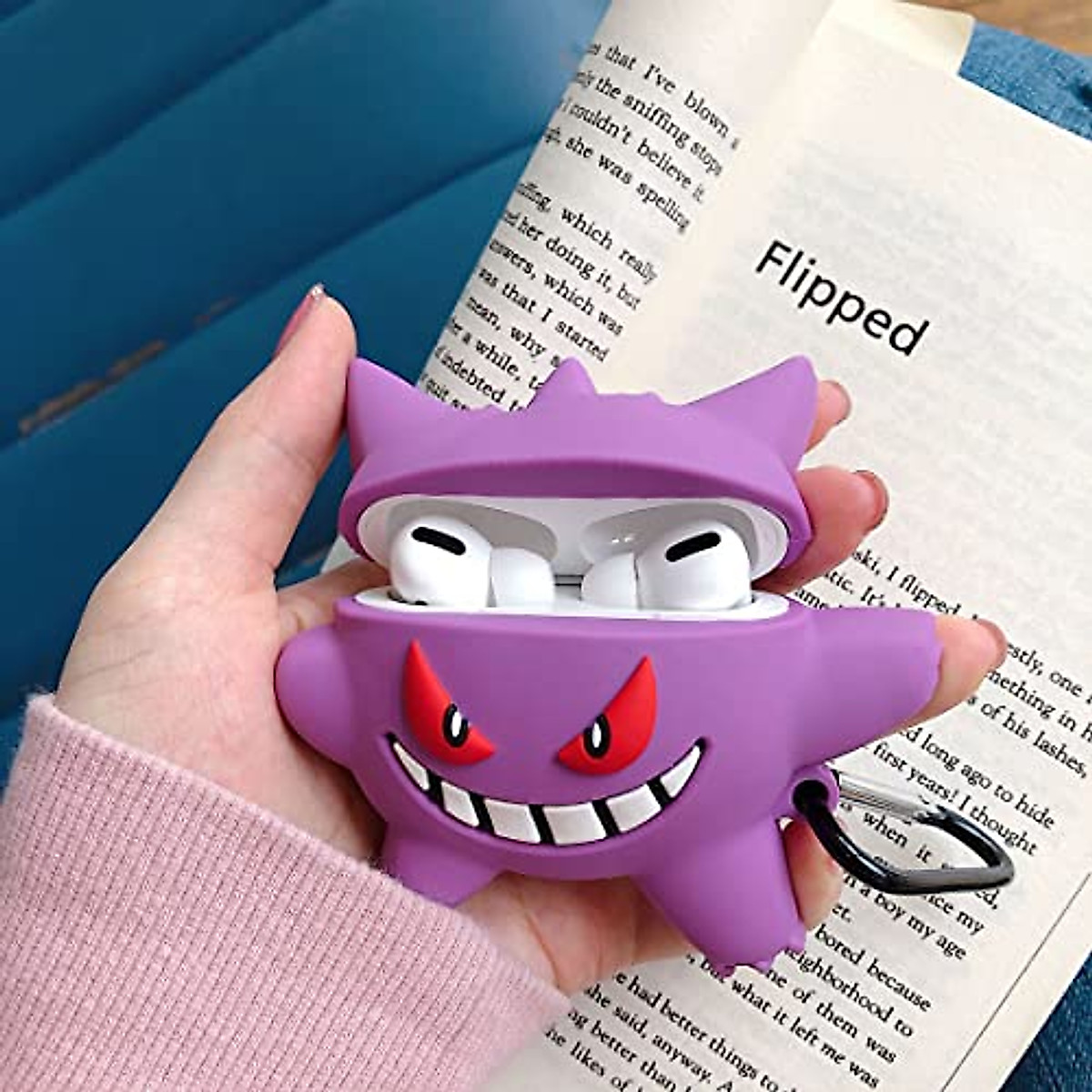 Airpod 3 Case, 2021 with Keychain Cute Cartoon Candy Design Shockproof Skin Protection Accessories Airpod 3rd Silicone Cover. (Geng Ghost Purple)