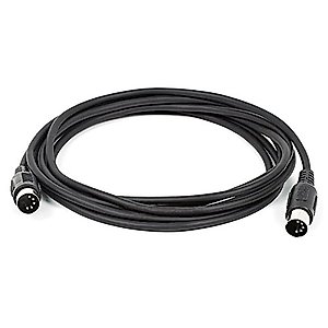 Monoprice MIDI Cable - 10 Feet - Black, 5 Pin DIN Connectors, Molded Connector Shells