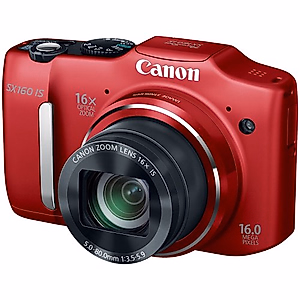 Canon PowerShot SX160 is 16.0 MP Digital Camera with 16x Wide-Angle Optical Image Stabilized Zoom with 3.0-Inch LCD (Red)