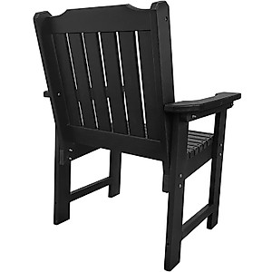 Fortune Candy HDPE Patio Dinning Chair, Outdoor Chair with 18/8 Stainless Steel Hardware, Heavy Duty 600 LBS, for Outdoor Patio Garden Yard (Carbon Black)