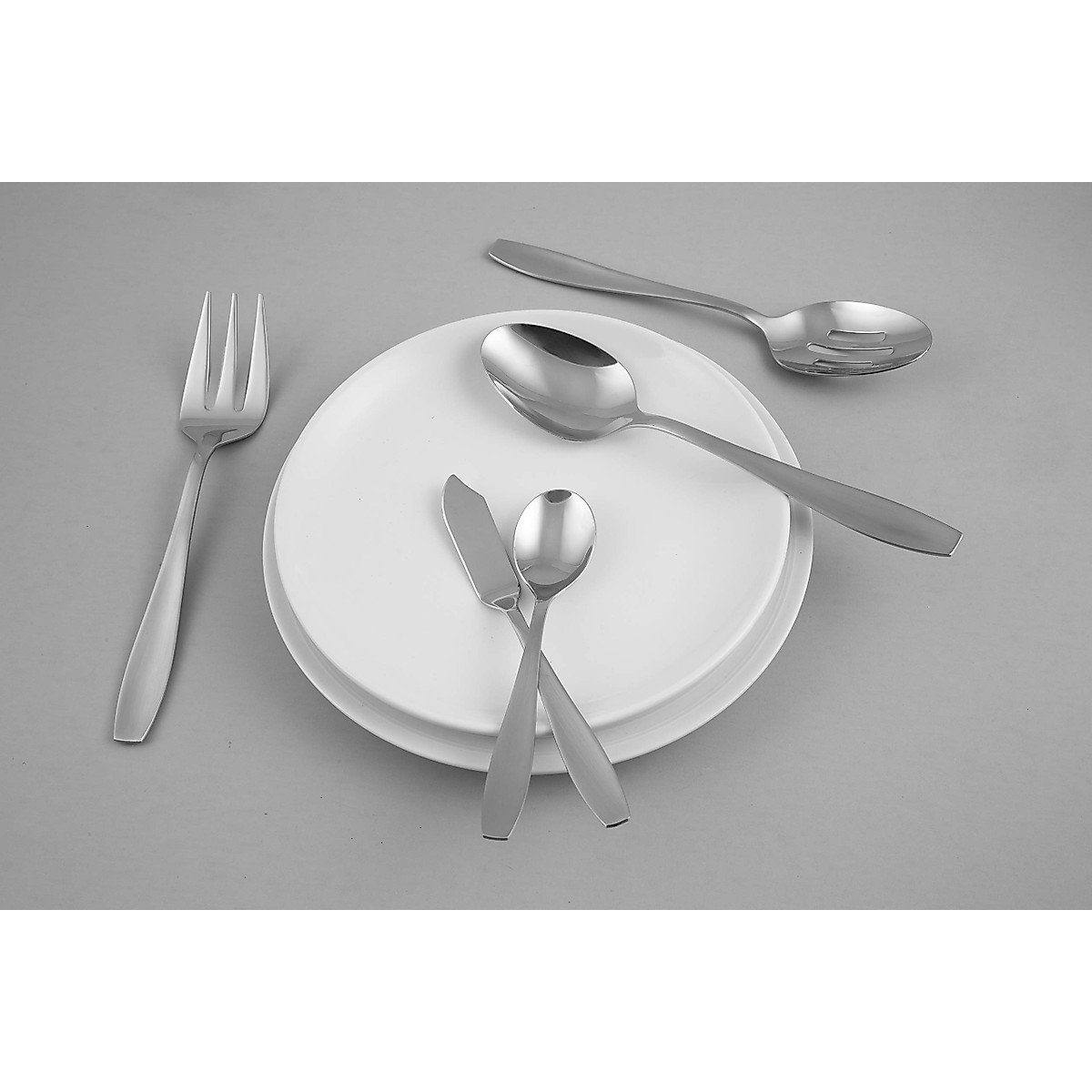 Cambridge Silversmiths Tyrus Satin Mirror 89-Piece Flatware Set