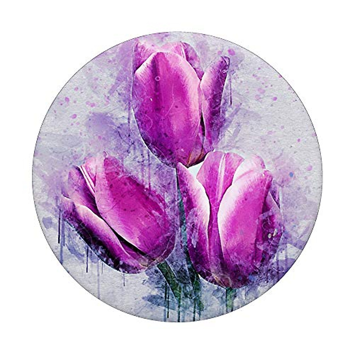 Beautiful Purple Tulips Flowers Splatter Paint Abstract Art PopSockets PopGrip: Swappable Grip for Phones & Tablets