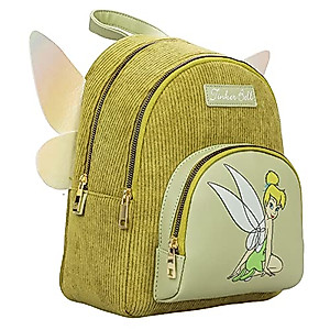 Disney Classic Characters Tinkerbell Corduroy Mini Backpack With Applique Wings