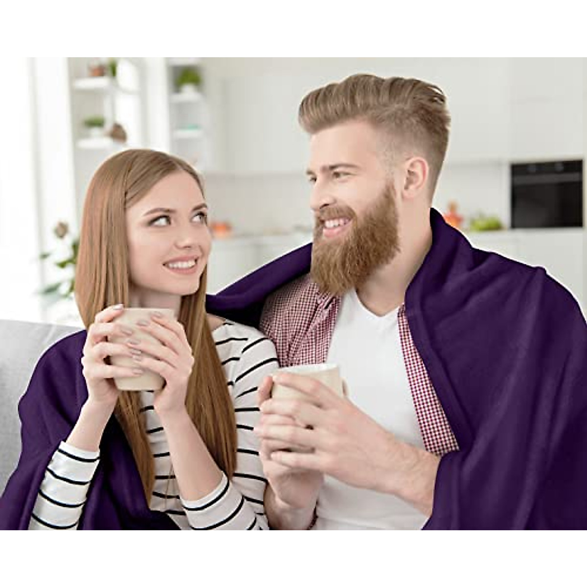 Utopia Bedding Fleece Blanket Throw Size Purple 300GSM Luxury Blanket for Couch Sofa Bed Anti-Static Fuzzy Soft Blanket Microfiber (60x50 Inches)