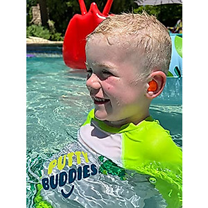 PUTTY BUDDIES Floating Earplugs 10-Pair Pack - Soft Silicone Ear Plugs for Swimming & Bathing - Invented by Physician - Keep Water Out - Premium Swimming Earplugs - Doctor Recommended (Assorted)