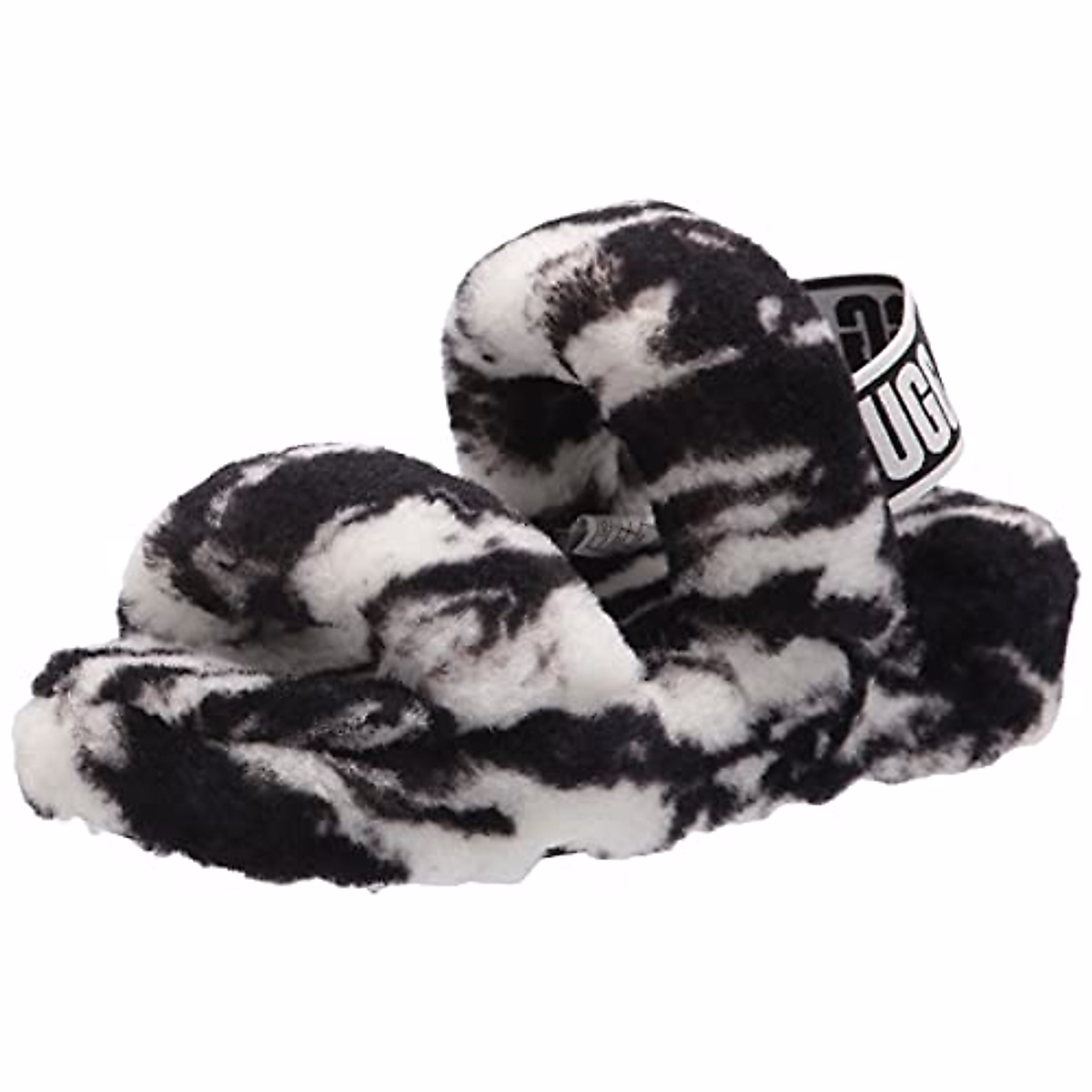 UGG Women's OH Yeah Marble Slipper, Black, 8