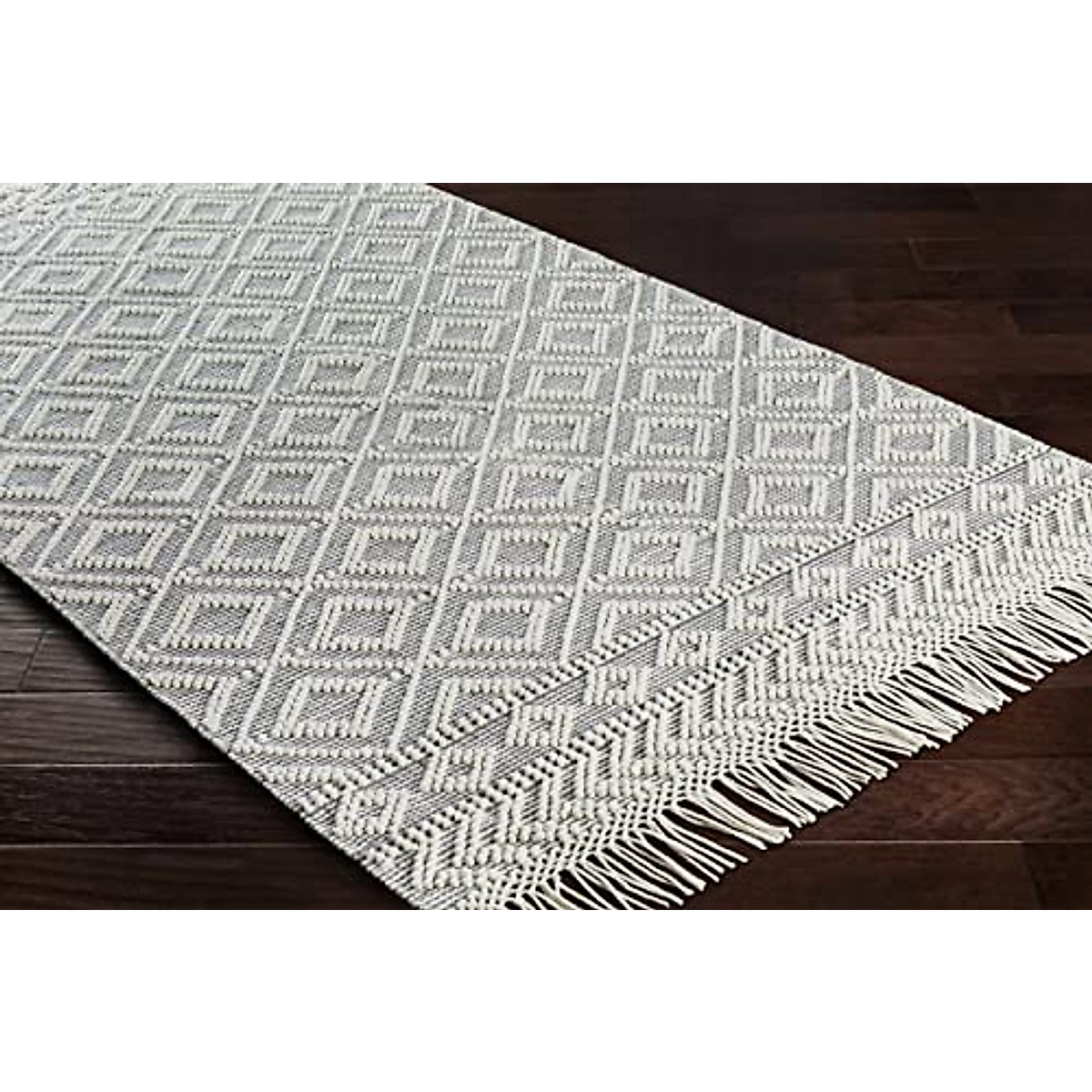 Hauteloom Glastonbury Wool Living Room, Bedroom Area Rug - Traditional, Transitional - Gray, White - 8' x 10'