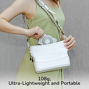 ALACRIS Portable Hanging Neck Fan, Wearable Personal Fan with Adjustable Lanyard, 3 Speeds Rechargeable Mini Handheld Personal Fan for Home Office Outdoor Travel