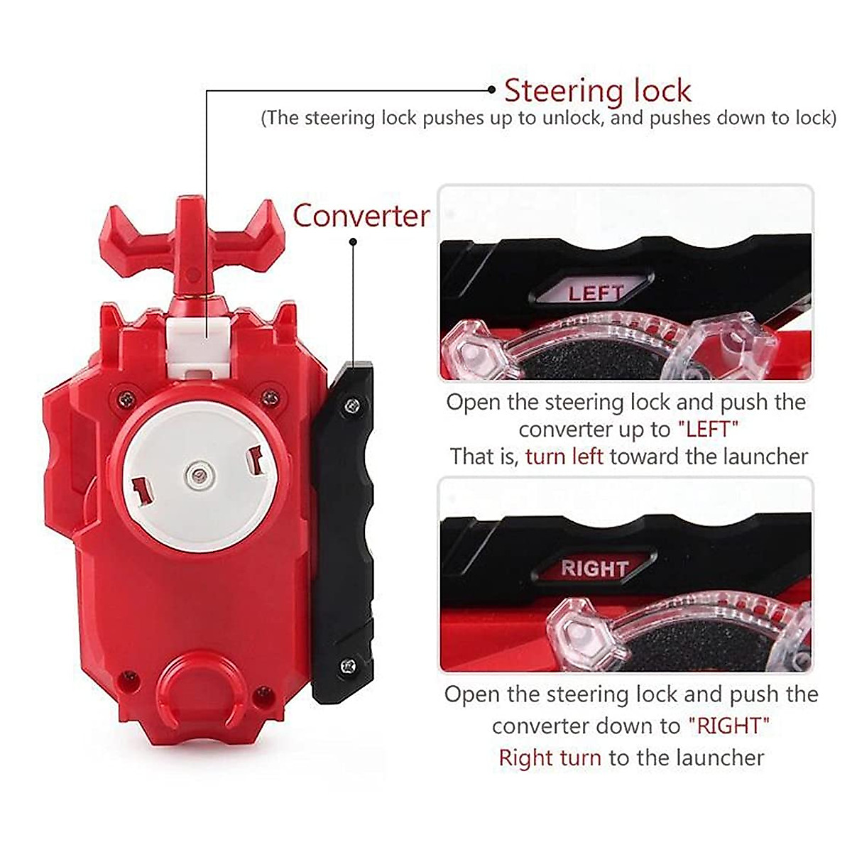 Mopogool Left Right Sparking Launcher Bey Burst Evolution Turbo GT Blades Battling Tops String Launcher Grip B-154 DX Booster Imperial Dragon.IG Sen Starter Set Gaming Top Spinning Toys Gift for Boys