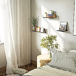 SRIWATANA Black Floating Shelves, Metal Wall Shelves Set of 3 for Bedroom, Living Room, Bathroom, Kitchen, Matte Black