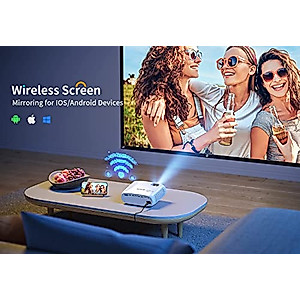 Projector with WiFi, 2023 Upgrade 9000L [100" Projector Screen Included] Projector for Outdoor Movies, 1080P Supported Mini Projector Compatible with TV Stick, iOS, Android, PS5