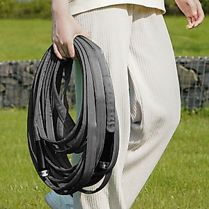 Garden Hose 100ft - Fabric Covered, NON-EXPANDABLE Water Hose,Lightweight Flexible Hose Pipe, Black (No Nozzle)