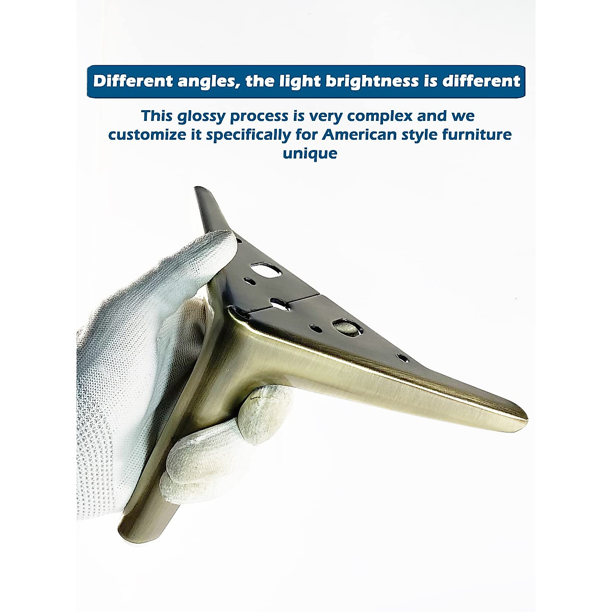 Kaupuar 4.72 inch Antique Brass Furniture Legs Brushed Gold Metal for Cabinet Sofa Couch Table Chair Bed TV Set of 4 Mid Century Modern Legs DIY Replacement