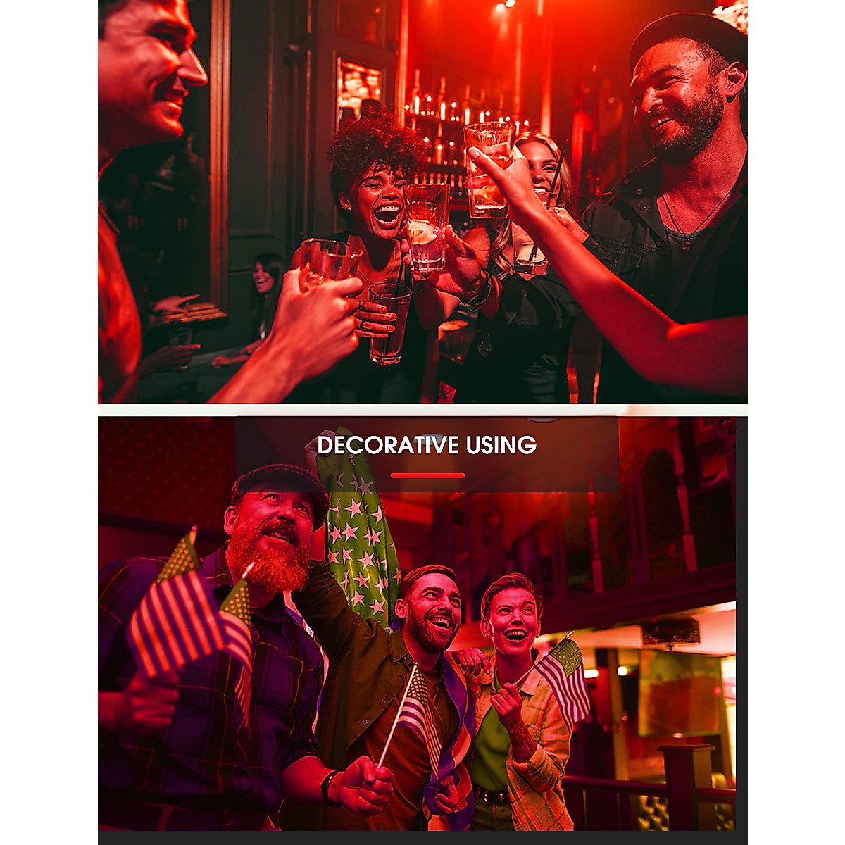 LOHAS Red Flood Light Bulbs, Christmas LED BR30 Pure Red Flood Light Indoor 65W Equivalent, 11 Watt Colored Can Light Bulbs E26, for New Year, Home Lighting, Holiday Party Decoration, 2 Pack