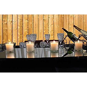 White Votive Candles in Clear Glass Jar 24 Hour Long Burning Time Decorative 1 Day Candle Cups Unscented for Dinner Wedding Centerpieces -6 Pack