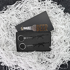 CRMPro Carbon Fiber Bottle Opener with Metal Keyring 2-Pack, Ultralight Keychain Bottle Openers for Outdoor Home Kitchen