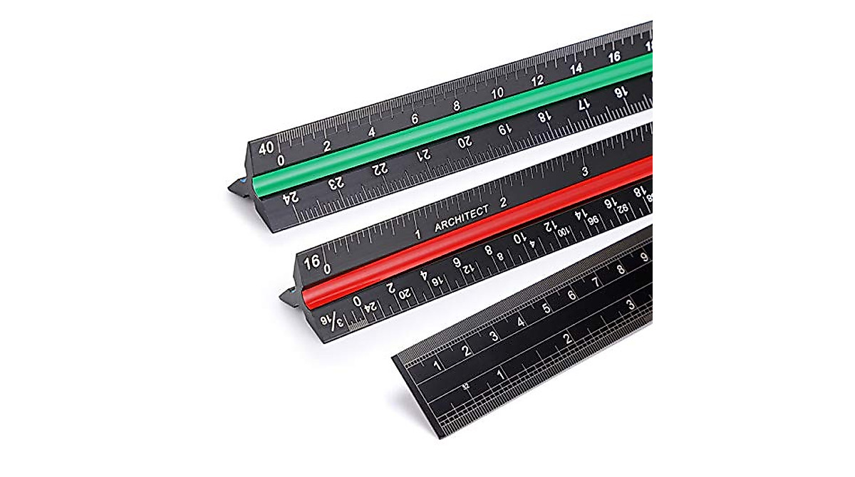 OwnMy 3 Pack Aluminum Scale Ruler Set for Architects