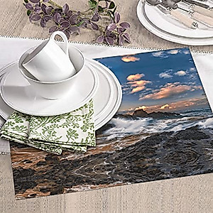 Palm Trees Clouds Tropical Coast Printed Drying Mat For Kitchen Ultra Absorbent Microfiber Dishes Drainer Mats Non-Slip Silicone Quick Dry Pad - 18 X 16inch