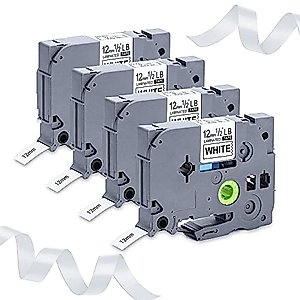 Labold Replacement for Brother Ptouch Tz Tze Label Tape Tze-231,Tz-231 12mm 0.47 Laminated Black on White, Compatible with P-Touch Pt-d210, PTD200, H110, 1280 Label Maker, 26.2ft, 4Pack