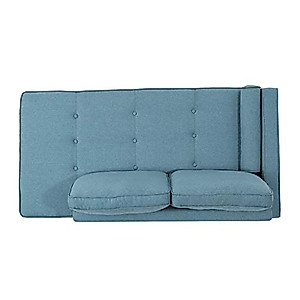 Christopher Knight Home Phelps Modern Fabric Chaise Loveseat, Blue, Silver
