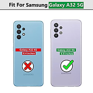 Galaxy A32 5G Case, Samsung Galaxy A32 5G Case with HD Screen Protector, Heavy Duty Shockproof Phone Cover with Magnetic Kickstand Ring for Galaxy A32 5G, Red