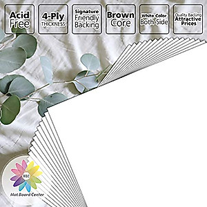 Mat Board Center, Pack of 25, 11x14 White Backing Boards - 4-ply Thickness - for Pictures, Photos, Framing Support - Great for DIY Projects, Art, Prints