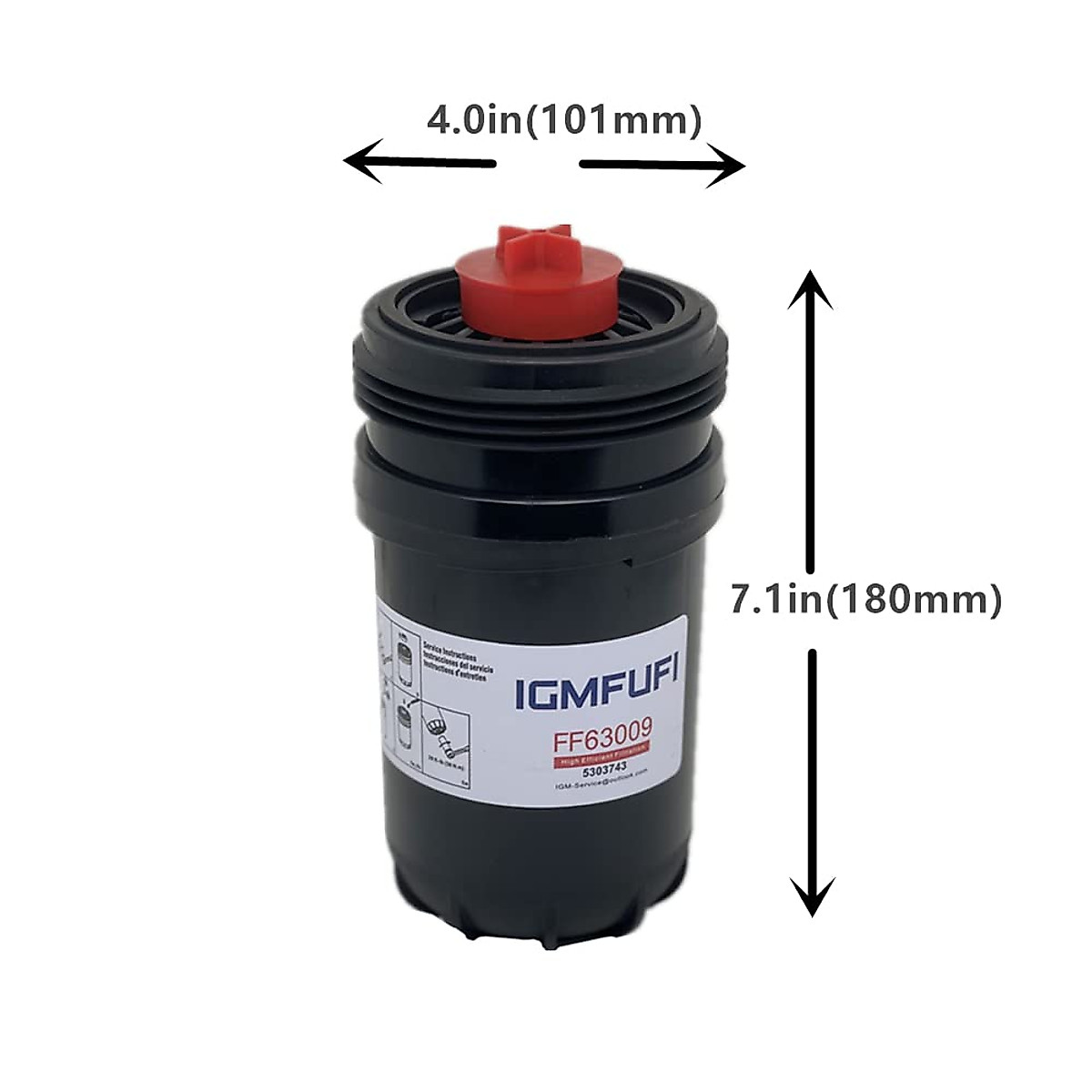 IGMFUFI FF63009 Fuel Filter for Diesel Engines Replaces 5303743,FF63009 Element for FH22168