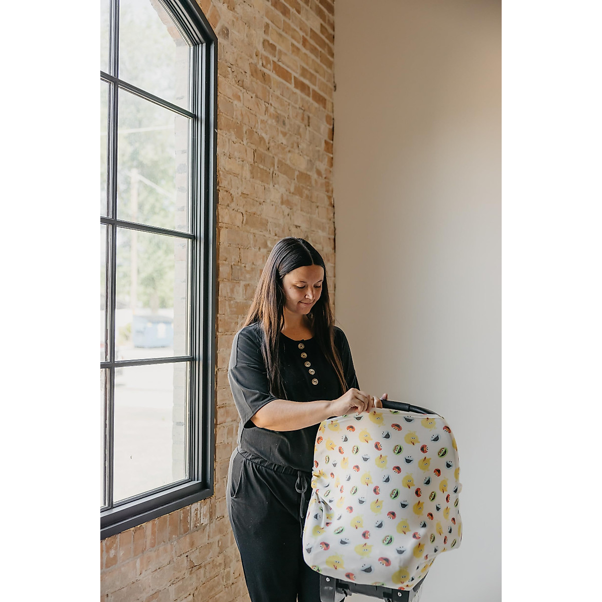 Copper Pearl Multi-Use Cover: Car Seat Covers, Nursing Cover, and Stroller Cover - Stretchy Fabric, All-Season Use, Stylish Designs, Easy Access for Moms - Sesame Scribbles