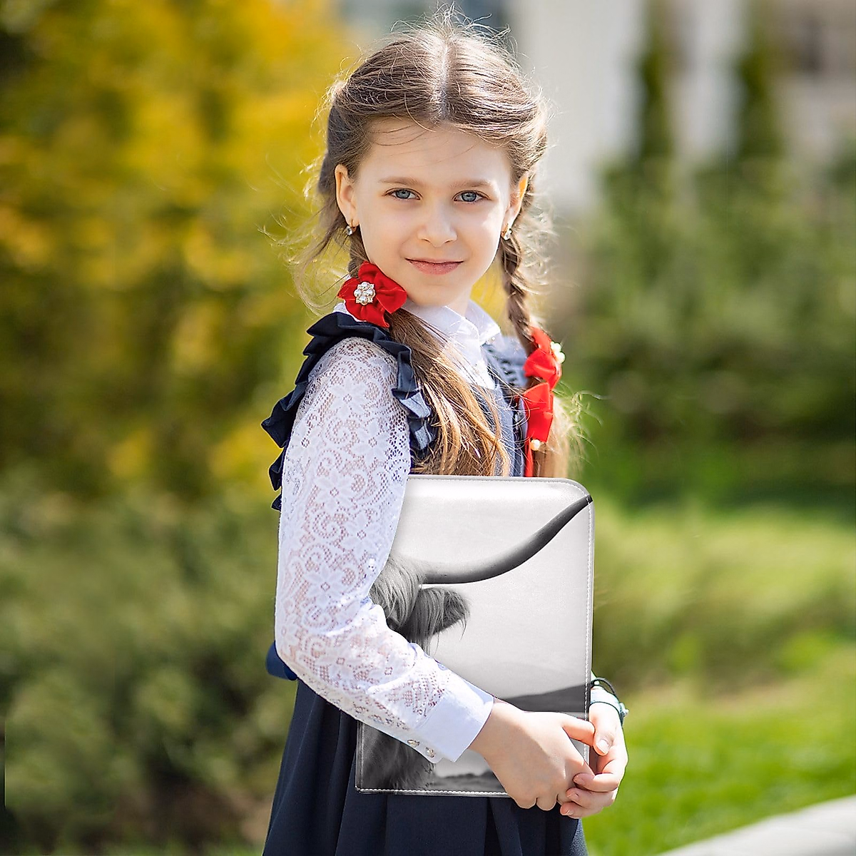 PYBUG Highland Cow Trading Card Binder with Nylon Strap 4-Pocket Waterproof PU Leather Card Collection Binder for 400 Cards Sturdy Card Holder Folders for Game Cards,Sports Cards