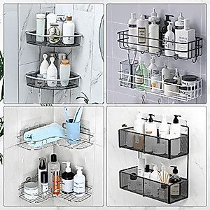 EAGMAK 2 Pack Shower Caddy Adhesive for Replacement, No Drilling Strong Transparent Adhesive for Shower Caddy, Soap Holder, Bathroom Storage Shelves and Kitchen Racks