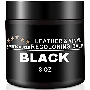STARTSO WORLD Leather Recoloring Balm, Black Leather Repair Kit for Furniture, Leather Dye, Leather Color Restorer for Couches, Leather Couch Paint | Repair, Restore Faded & Scratched Leather