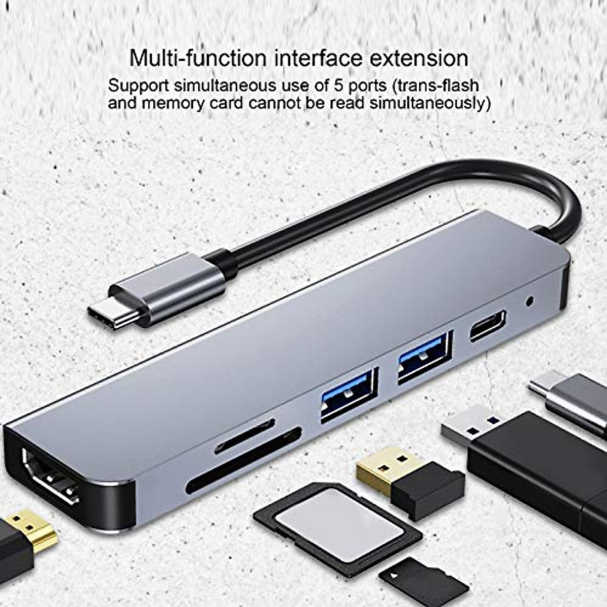 Type‑C Docking Station Adapter Hub Adapter Docking Station Adapter Easy USB Intelligent for Travel Home